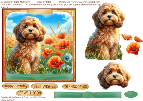 DOGS AND POPPIES 2 - CUP1277273_10778 | Craftsuprint