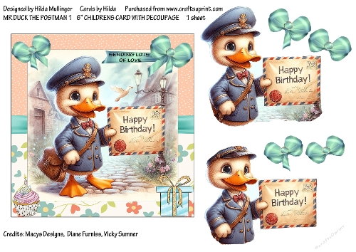MR DUCK THE POSTMAN 1 - CUP1362262_10778 | Craftsuprint