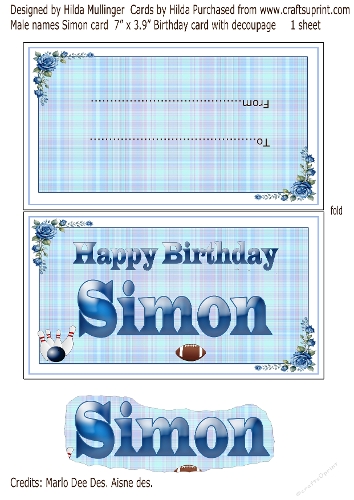 MALE NAMES SIMON CARD - CUP1369401_10778 | Craftsuprint