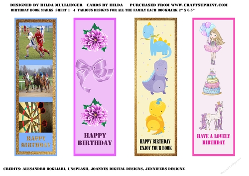 Birthday Bookmarks - CUP920057_10778 | Craftsuprint