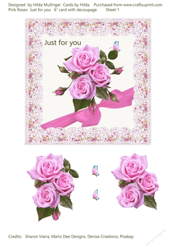 PINK ROSES JUST FOR YOU - CUP974265_10778 | Craftsuprint
