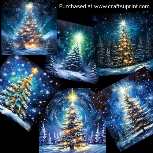Christmas tree in snowy forest CARD FRONTS - CUP1217683_123648 ...