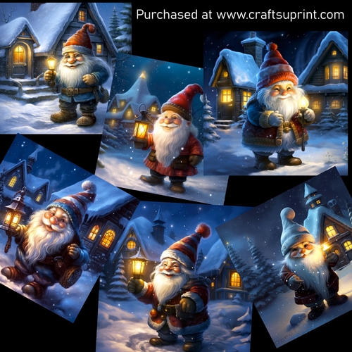 Gnomes in winter CARD FRONTS - CUP1217711_123648 | Craftsuprint
