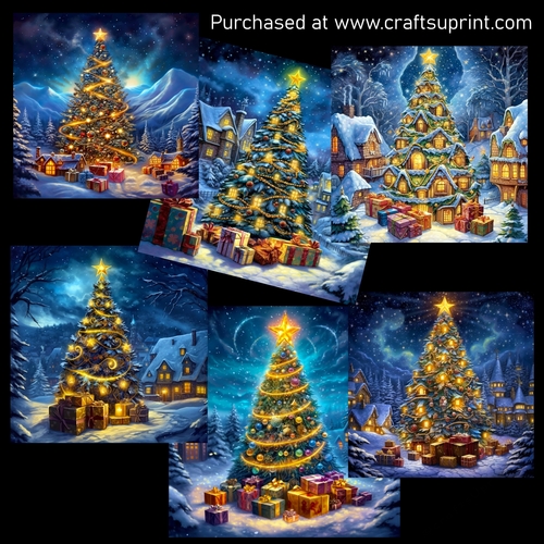 Magical Christmas Tree CARD FRONTS - CUP1220433_123648 | Craftsuprint