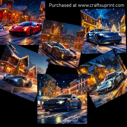 Super cars in winter 1 card fronts - CUP1220984_123648 | Craftsuprint