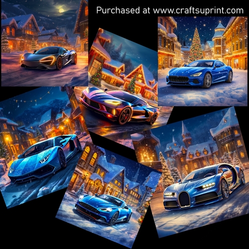 Super cars in winter 3 card fronts - CUP1220986_123648 | Craftsuprint