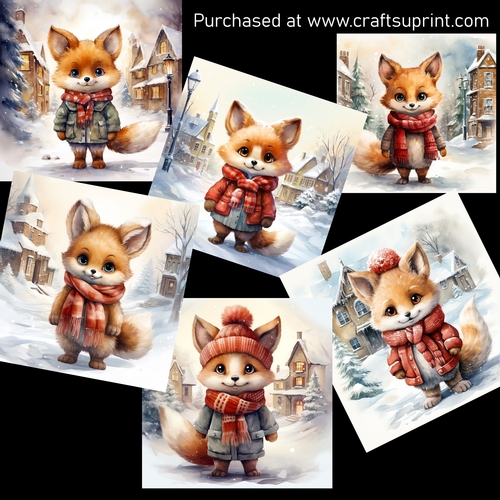 Cute fox CARD FRONTS - CUP1221925_123648 | Craftsuprint
