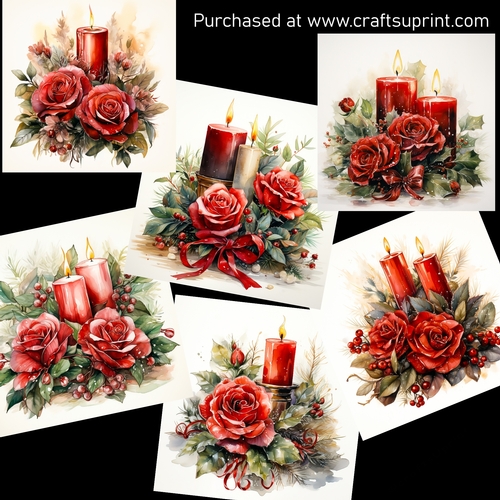 Winter candles 1 CARD FRONTS - CUP1222985_123648 | Craftsuprint