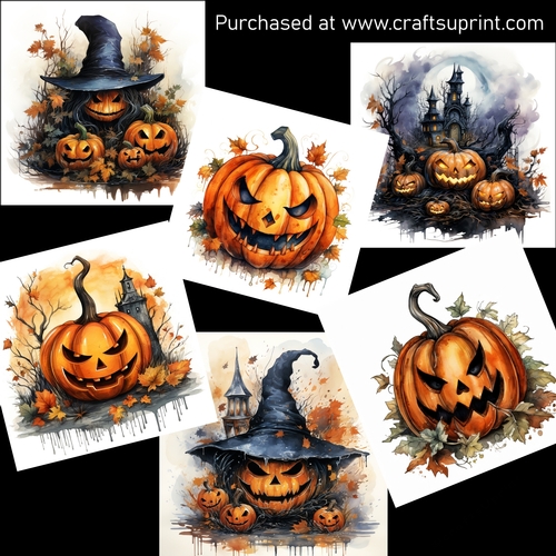 Halloween pumpkins CARD FRONTS - CUP1231939_123648 | Craftsuprint