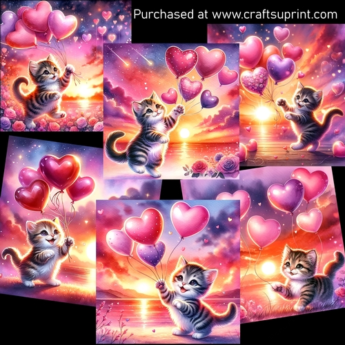 Cute little cat CARD FRONTS - CUP1277157_123648 | Craftsuprint