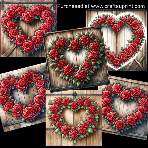 Rustic rose wreath - CUP1277187_123648 | Craftsuprint