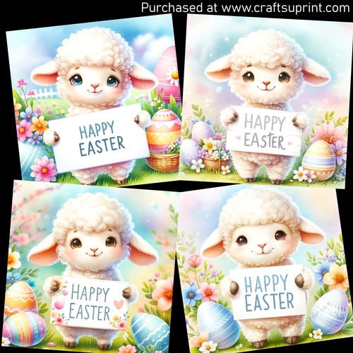 Happy easter lamb - CUP1292837_123648 | Craftsuprint