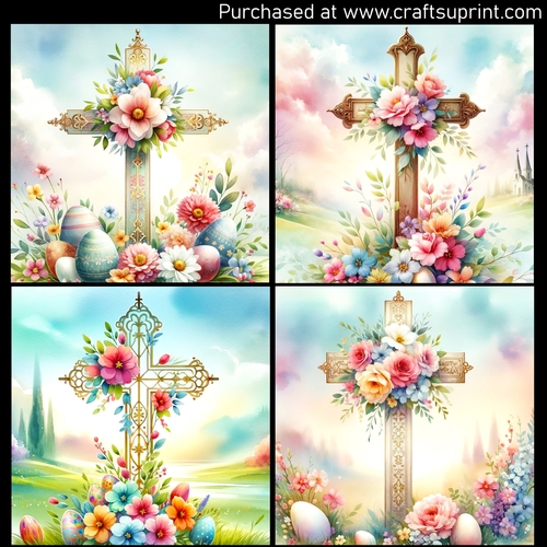 Beautiful easter cross CARD FRONTS - CUP1293586_123648 | Craftsuprint