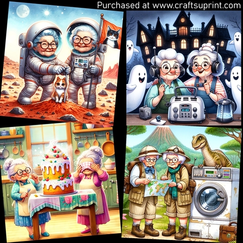 Funny grannies CARD FRONTS - CUP1298192_123648 | Craftsuprint