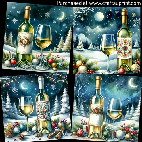 Winter white wine CARD FRONTS - CUP1300676_123648 | Craftsuprint