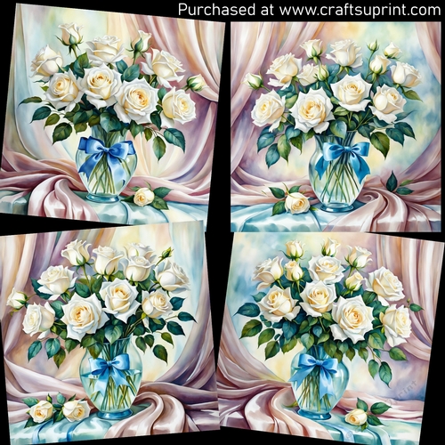 Real white roses CARD FRONTS - CUP1301679_123648 | Craftsuprint