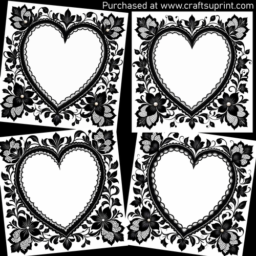 Simple black lace frames CARD FRONTS - CUP1302041_123648 | Craftsuprint