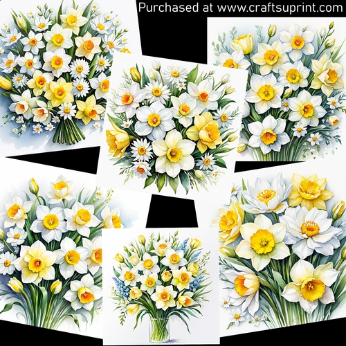 Daffodils CARD FRONTS - CUP1309901_123648 | Craftsuprint