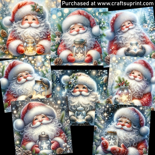 Santa with twinkling stars - CUP1352351_123648 | Craftsuprint