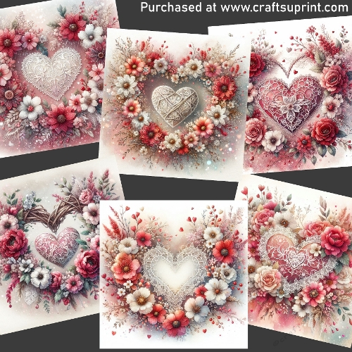 Lace chic heart 1 CARD FRONTS - CUP1358816_123648 | Craftsuprint