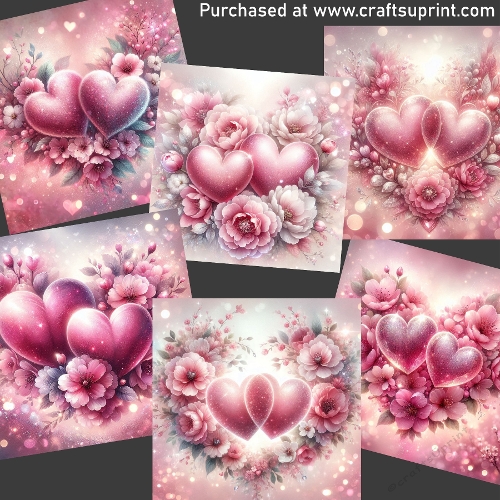 Pink hearts CARD FRONTS - CUP1359796_123648 | Craftsuprint