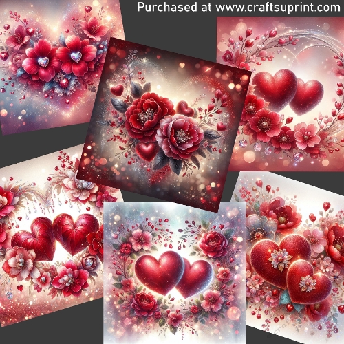 Red hearts CARD FRONTS - CUP1359797_123648 | Craftsuprint