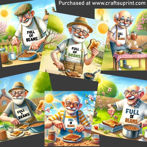 Full of beans CARD FRONTS - CUP1360244_123648 | Craftsuprint