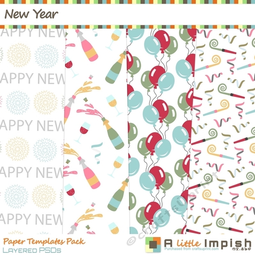 New Year Paper Templates Pack - CUP660148_2338 | Craftsuprint