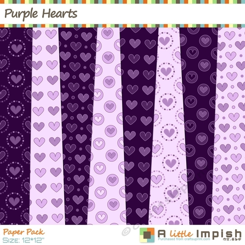 Purple Hearts [12in] Paper Pack - CUP994792_2338 | Craftsuprint