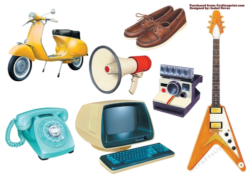 Retro Objects Cut-Outs - CUP1143523_2073 | Craftsuprint