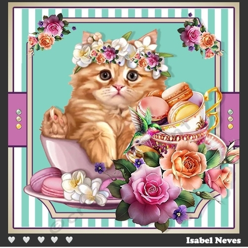 Tea Time 2 Kitten and Sweets - CUP1157917_2073 | Craftsuprint