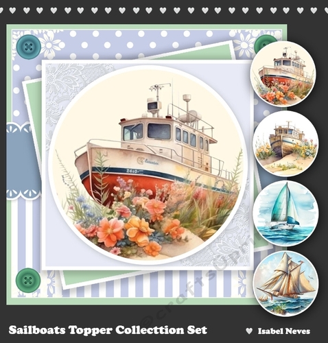 Sailboats Topper Collection Set - CUP1214602_2073 | Craftsuprint