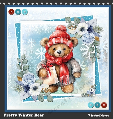 Pretty Winter Bear - CUP1216325_2073 | Craftsuprint
