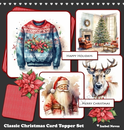 Classic Christmas Card Topper Set - CUP1216874_2073 | Craftsuprint