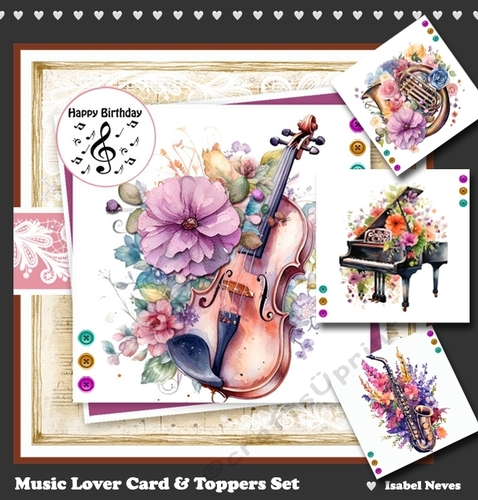 Music Lovers Card & Topper Set - CUP1226854_2073 | Craftsuprint