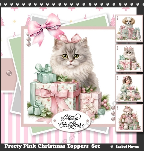 Pretty Pink Christmas Toppers Set - CUP1236425_2073 | Craftsuprint