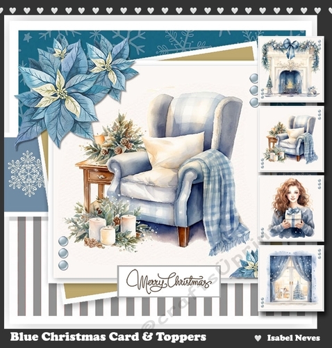 Blue Christmas Card Toppers Set - CUP1236427_2073 | Craftsuprint