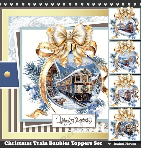Christmas Train Baubles Toppers Set - CUP1247199_2073 | Craftsuprint