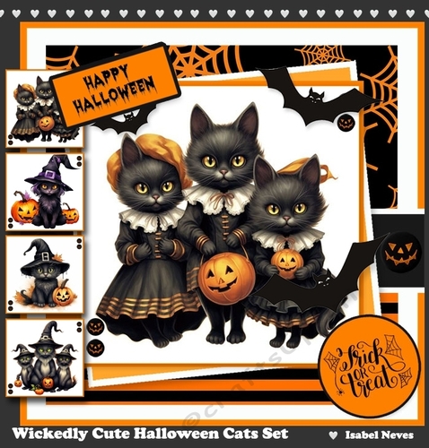 Wickedly Cute Halloween Cats Toppers Set - CUP1248604_2073 | Craftsuprint