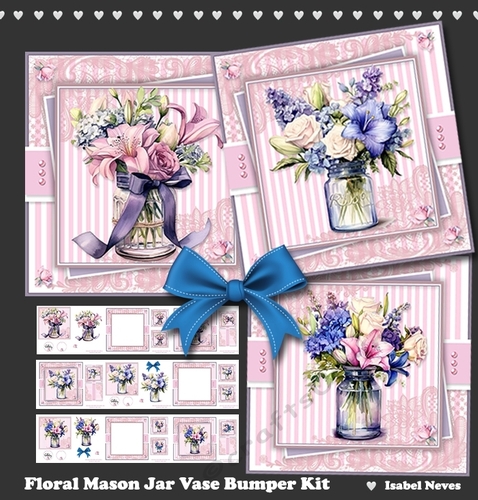 BUMPER KIT Floral Mason Jar Vases - CUP1257933_2073 | Craftsuprint