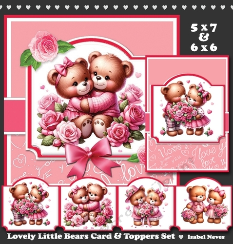 Lovely Little Bears Card & Toppers Set - CUP1281221_2073 | Craftsuprint