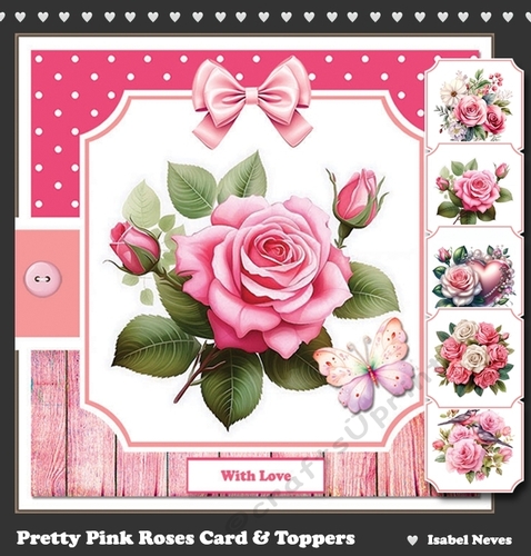 Pretty Pink Roses Toppers Set - CUP1291607_2073 | Craftsuprint