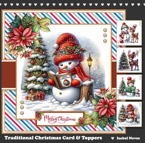 Traditional Christmas Card & Toppers Set - CUP1328871_2073 | Craftsuprint