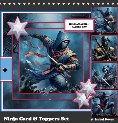 Ninja Card & Toppers Set - CUP1329898_2073 | Craftsuprint