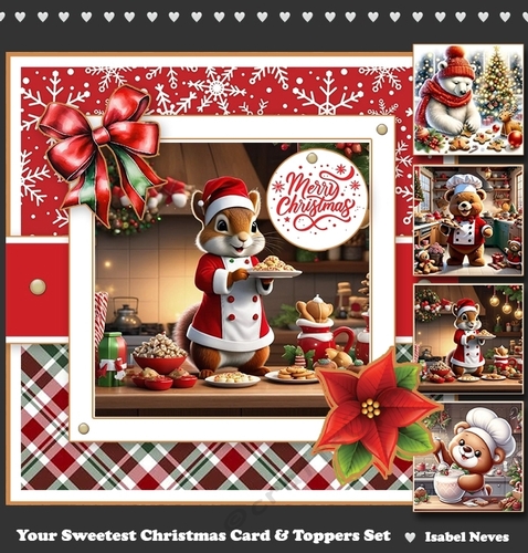 Your Sweetest Christmas Card & Toppers Set - CUP1331546_2073 | Craftsuprint