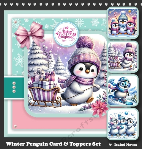 Winter Penguin Card & Toppers Set - CUP1347758_2073 | Craftsuprint