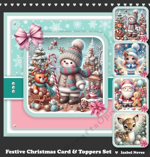 Festive Christmas Card & Toppers Set - CUP1347800_2073 | Craftsuprint
