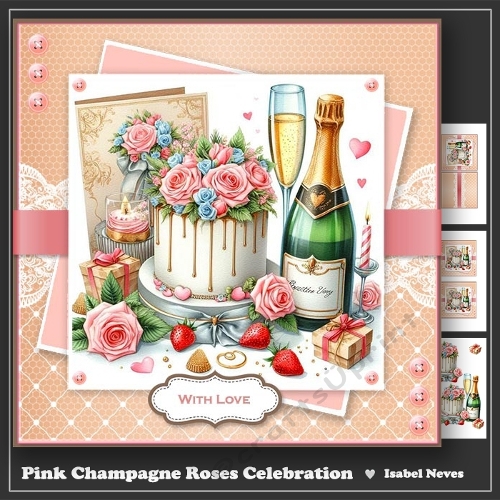 Pink Champagne Roses Celebration - CUP1355787_2073 | Craftsuprint
