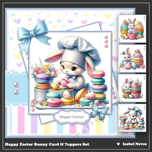 Happy Easter Bunny Card And Toppers Set - CUP1363281_2073 | Craftsuprint
