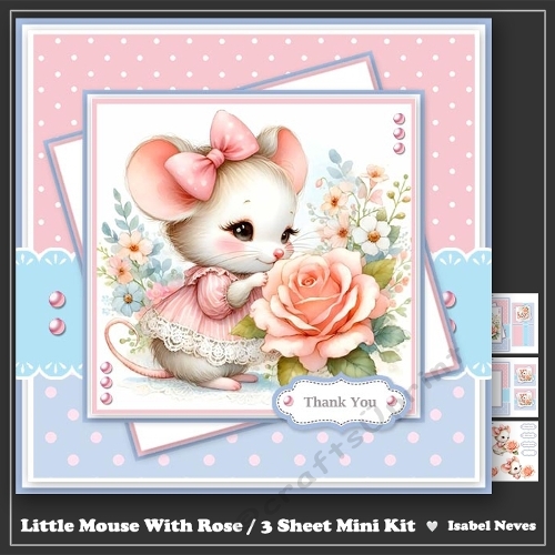 Little Mouse With Rose - CUP1363549_2073 | Craftsuprint